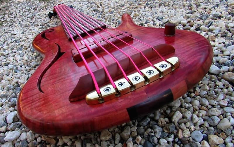 Ken Bebensee 6 String Fretted Bass 2022 - Crimson | Reverb