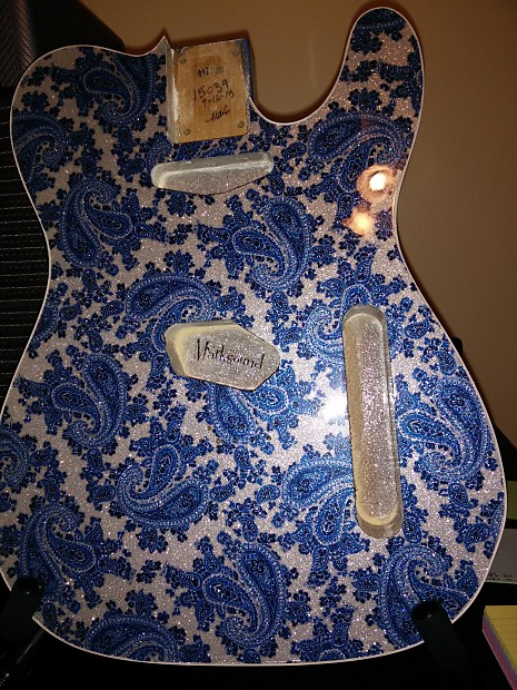 Custom blue Paisley telecaster flake!!! Noiseless fender neck | Reverb