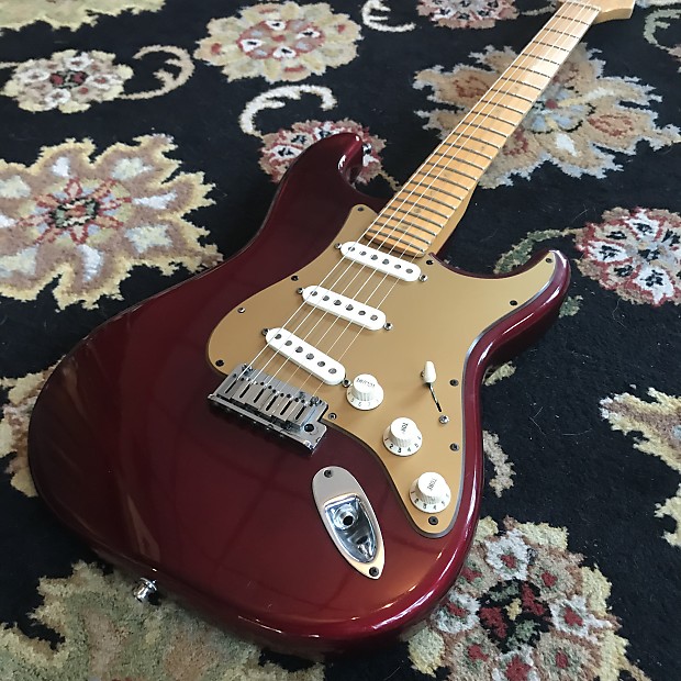Fender American Stratocaster Deluxe 50th Anniversary Red W/ | Reverb