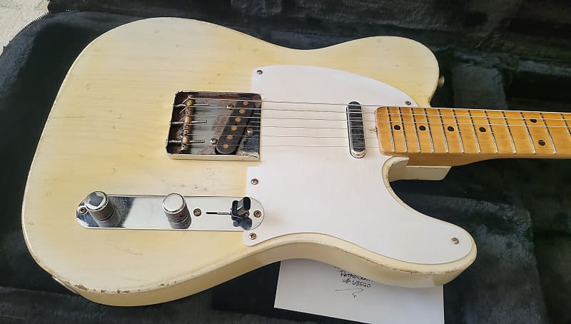 Revelator Retrosonic Single Cut Whiteguard Relic Tele Blonde | Reverb