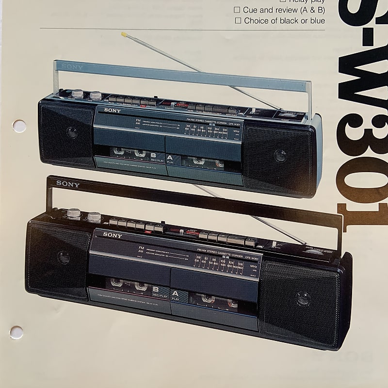 Sony CFS-W301 1987 dealer sheet | Reverb