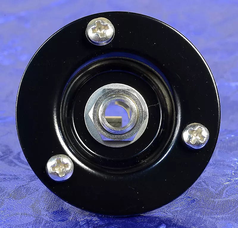 Black Finished Steel Input Jack Cup Ferrule Plate W/ Premium | Reverb