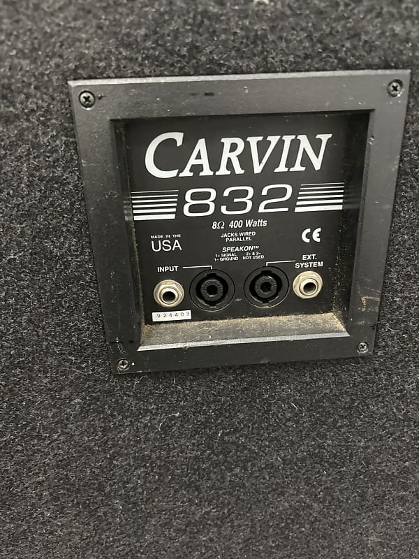 Carvin 832 400 watt 15” PA speaker pair Mid 90’s - Black | Reverb