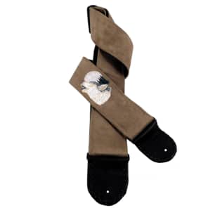 Howling Wolf Embroidered Guitar Strap Artisan Handmade Gray | Reverb