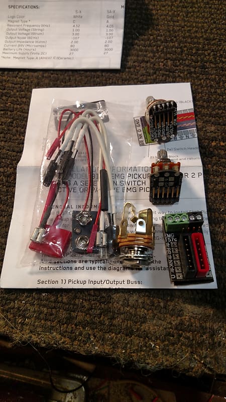 New EMG Solderless Wiring Kit for 1 Active Pickups, 1 Vol 1 | Reverb