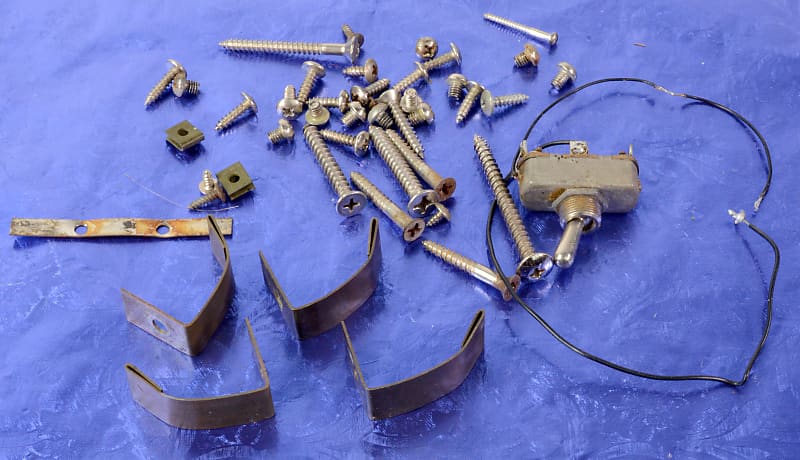 Junkpile of Danelectro Brass Pickup Springs Lifters, Screws | Reverb