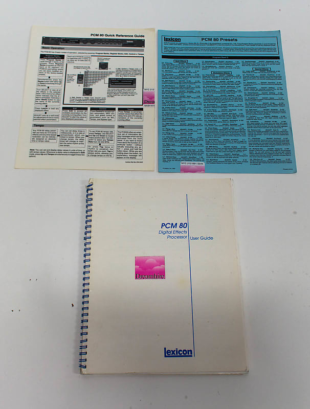 Lexicon PCM 80 Digital Effects Processor User / Reference | Reverb UK