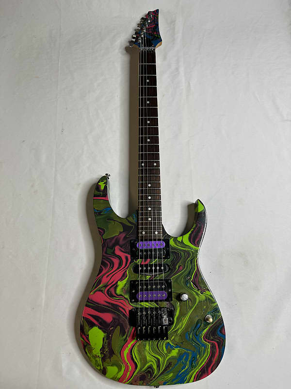 Ibanez RG Custom Electric Guitar 2000s - Purple Green Swirl | Reverb