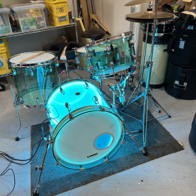 KLASH DRUMS Coke Bottle Green Acrylic Kit | Reverb