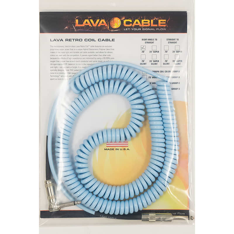 Lava Cable LCRCRCB Retro Coil Angled-Straight Guitar Bass | Reverb