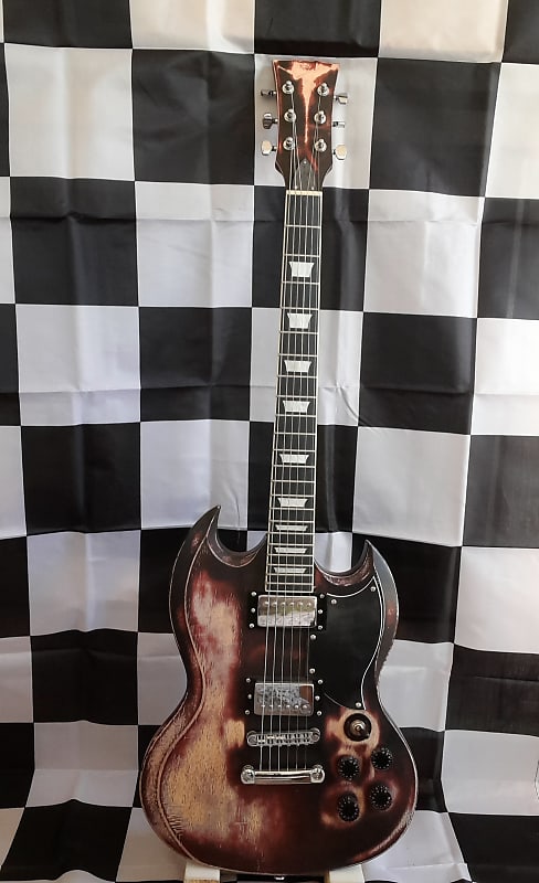 No Name RELIC 'SG', 'THE GOTH' 2022. Black/Red Oxide/Silver. | Reverb