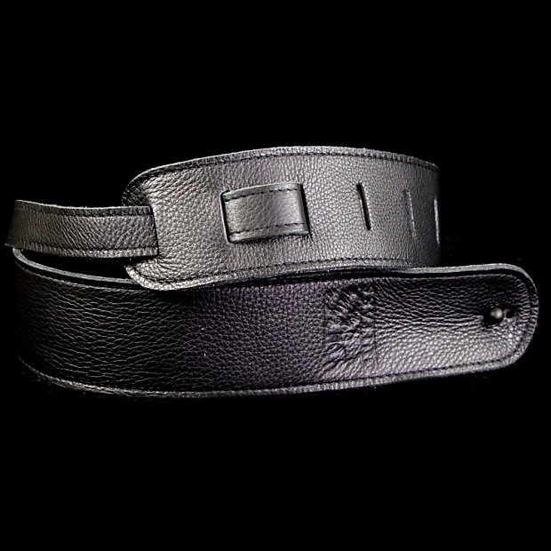 PRS Leather Guitar Strap Black with Logo | Reverb