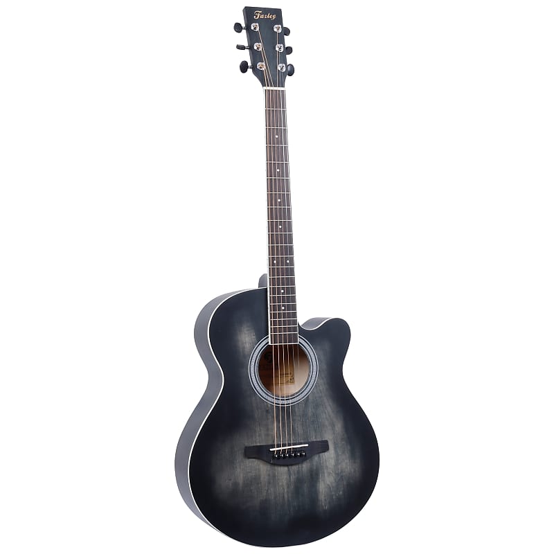 Fazley W55-COL-BK ColourTune steel-string guitar, black | Reverb