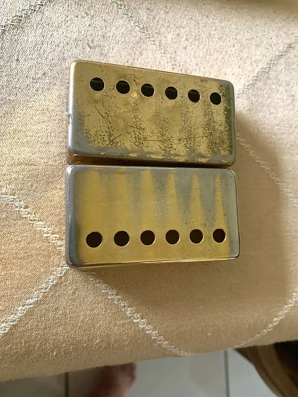 Vintage 70's 80's Gibson Humbucker Pickup Covers Gold Les | Reverb