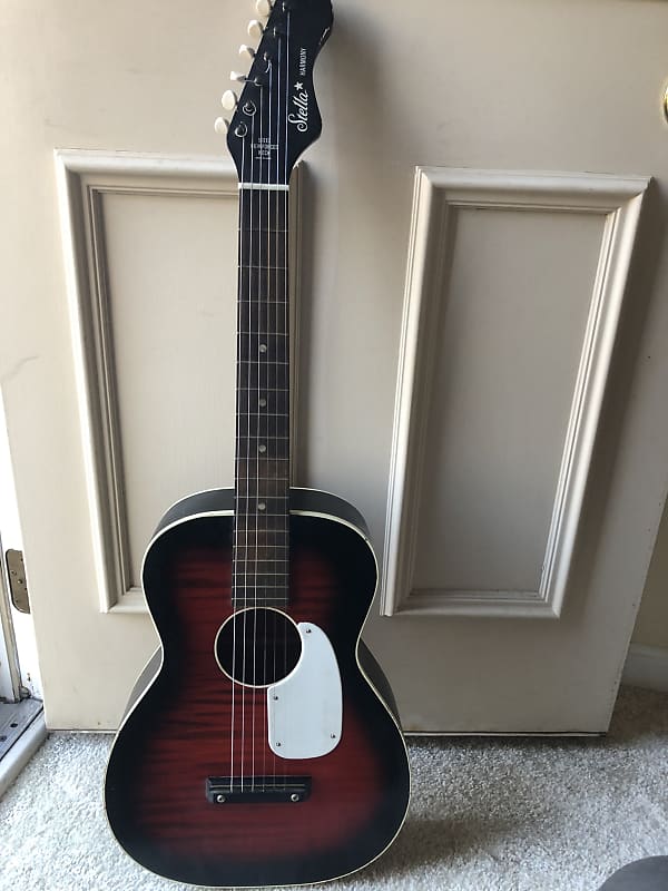 Harmony (Stella) H933 Parlor Guitar Late 1960's - Red Cherry | Reverb