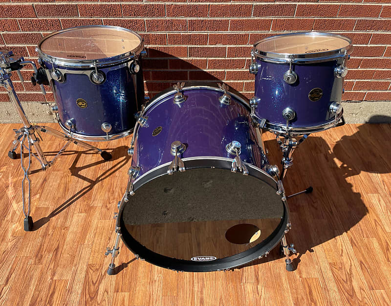 DW Drum Set Blue/Purple Sparkle Drum Workshop Pre-Collector's | Reverb