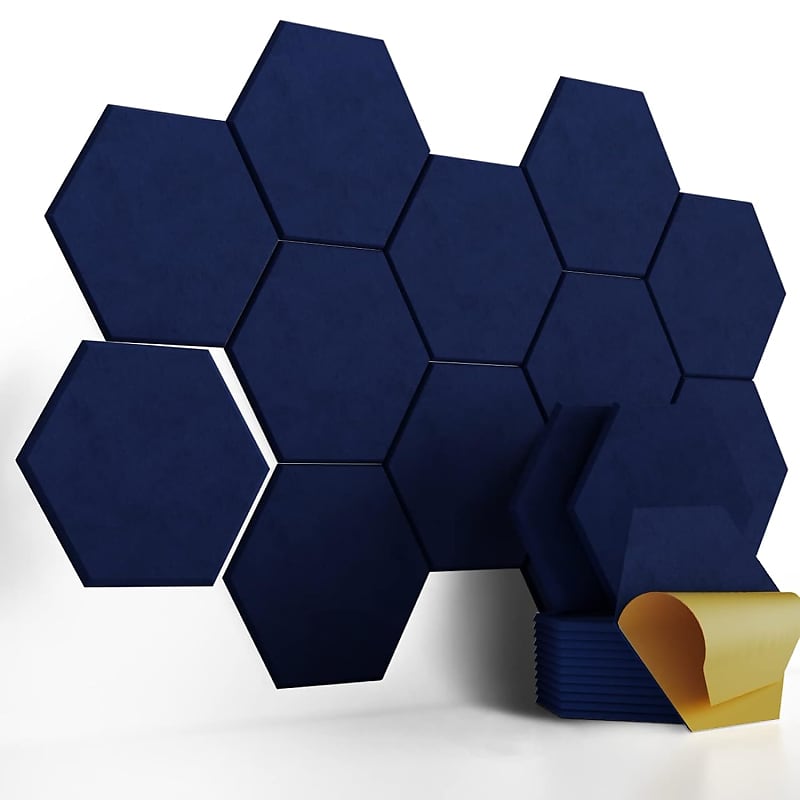 Self Adhesive Hexagon Acoustic Panels Sound Absorbing | Reverb