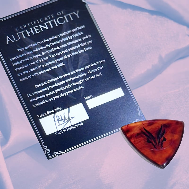 Hufschmid 4mm "Tortoise shell galalith" Plectrum | Reverb