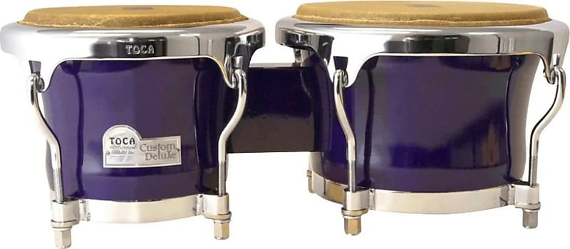 Toca Custom Deluxe wood bongo set, transparent purple, gloss | Reverb