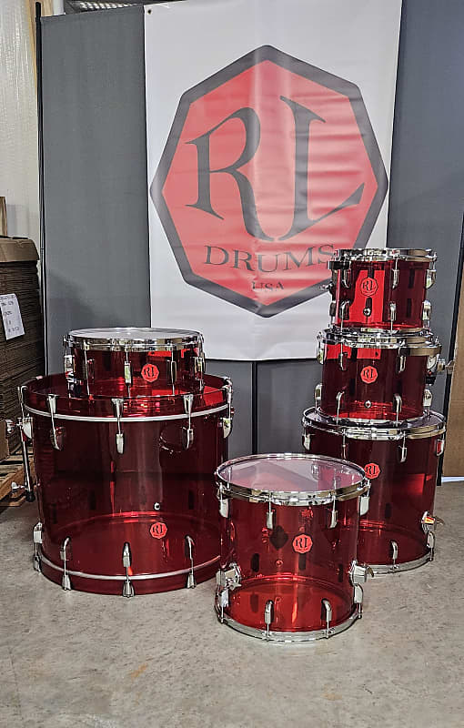 RL Drums 6 pc. acrylic shell pack 2023 - Red acrylic | Reverb