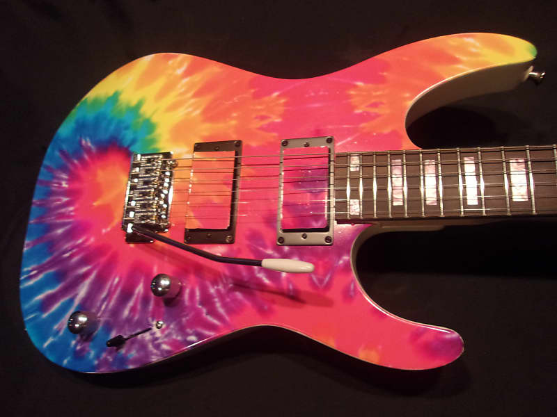 Jackson Dinky JS-22 body w tie-dyed graphic and active | Reverb