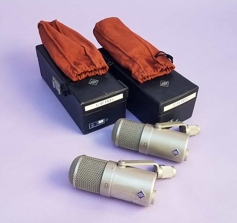 PAIR of early 1970's Neumann U 47 fet i Condenser Microphones | Reverb