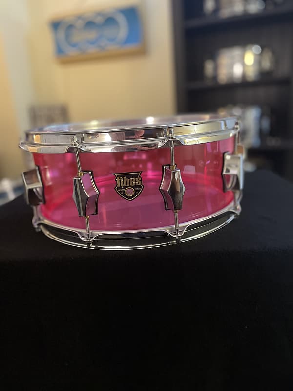Fibes 5x14 Pink Acrylic Snare Drum 1990’s | Reverb
