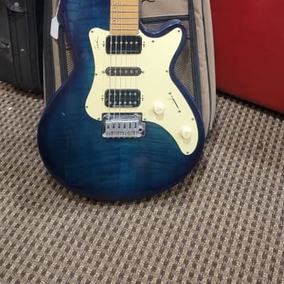 Godin SDXT Electric Guitar Blue Flame Maple Seymour Duncans, | Reverb