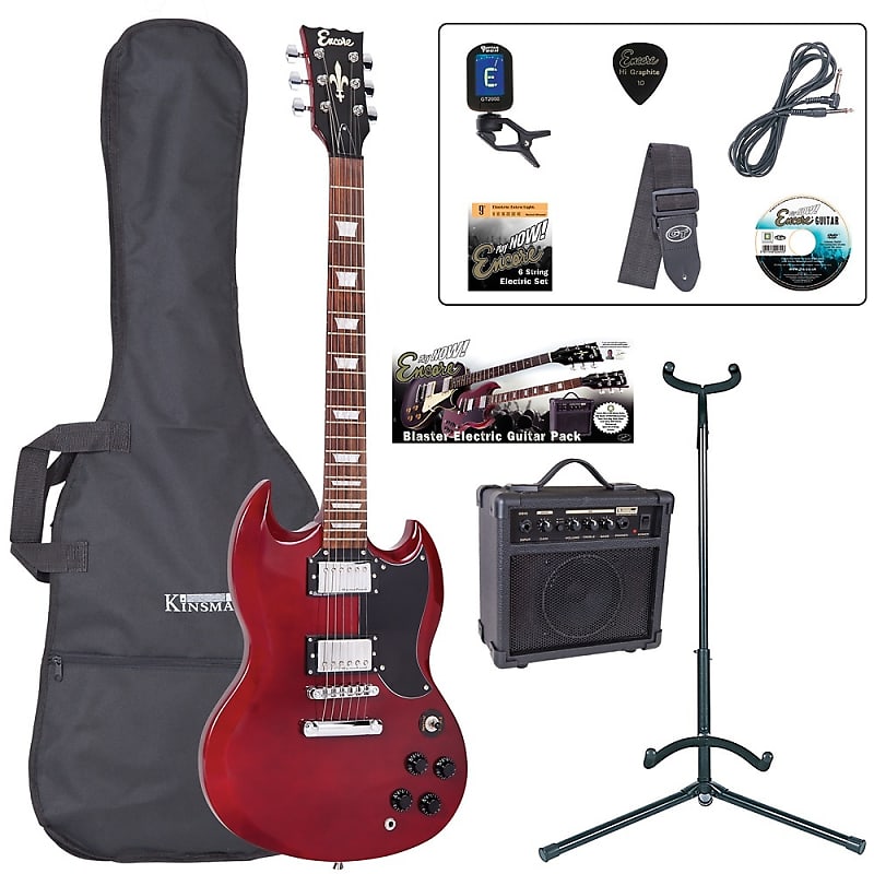 Encore E69 Electric Guitar Pack ~ Cherry Red | Reverb