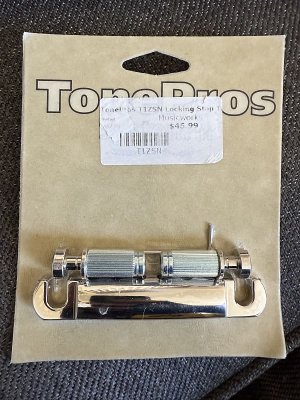 TonePros T1ZSN Locking Stoptail + Bushings and Studs - Nickel | Reverb