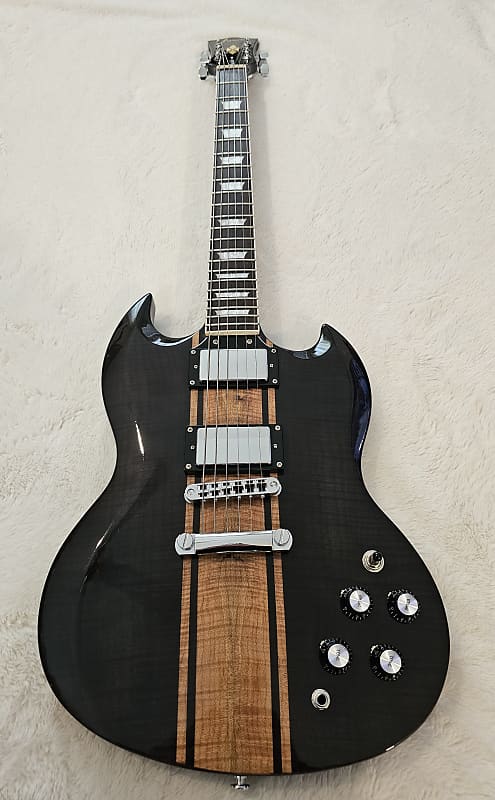Firefly FFLG SG (2022) Dark Brown Flame With Racing Stripe | Reverb