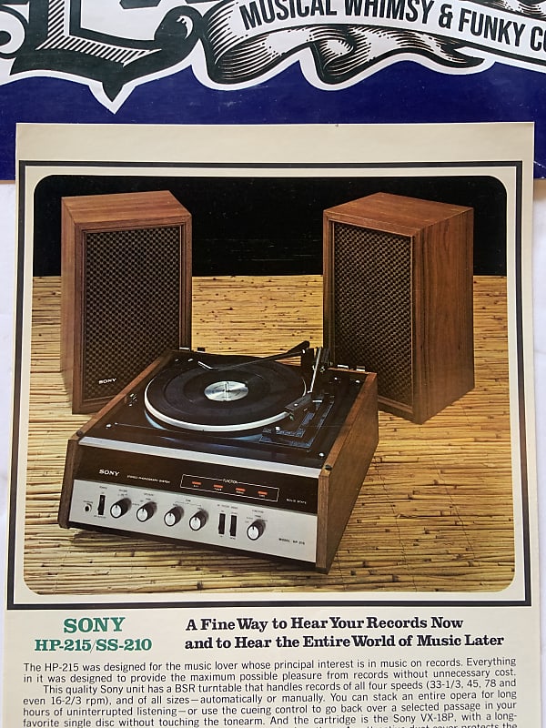 Sony HP-215/SS-210 1971 dealer sheet | Reverb