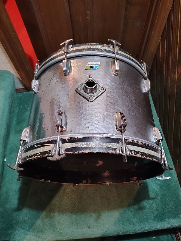Ludwig Hand Hammered Steel/Chrome over Wood 14x22 Bass Drum | Reverb