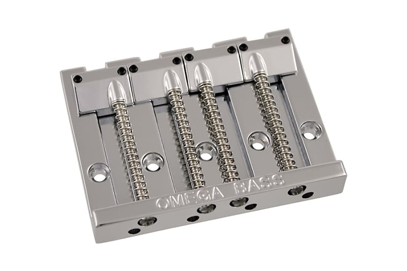Omega Badass Style 4-String Bass Bridge, 2-1/4" - NICKEL | Reverb