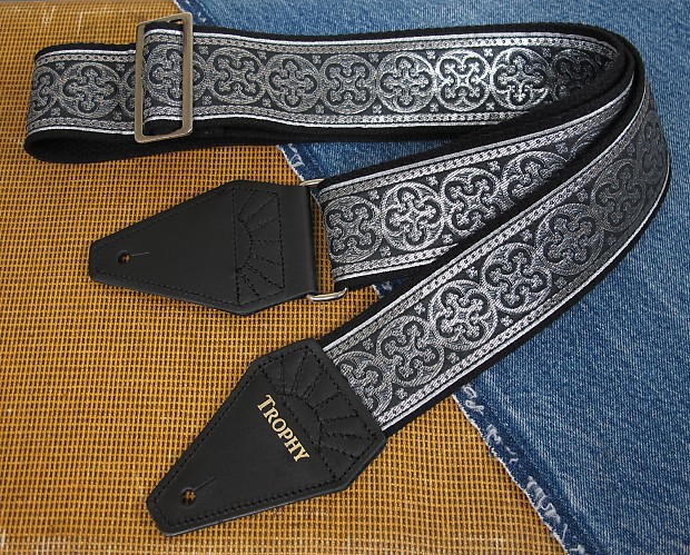 Gothic Silver Cross Cotton USA-made TROPHY Guitar Strap | Reverb