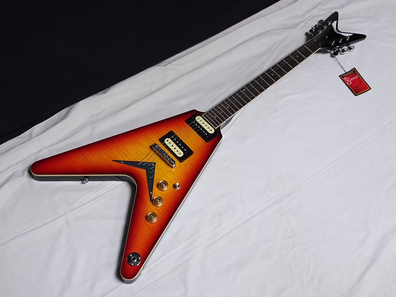 DEAN V 79 Flame Maple electric GUITAR Trans Cherry Sunburst | Reverb
