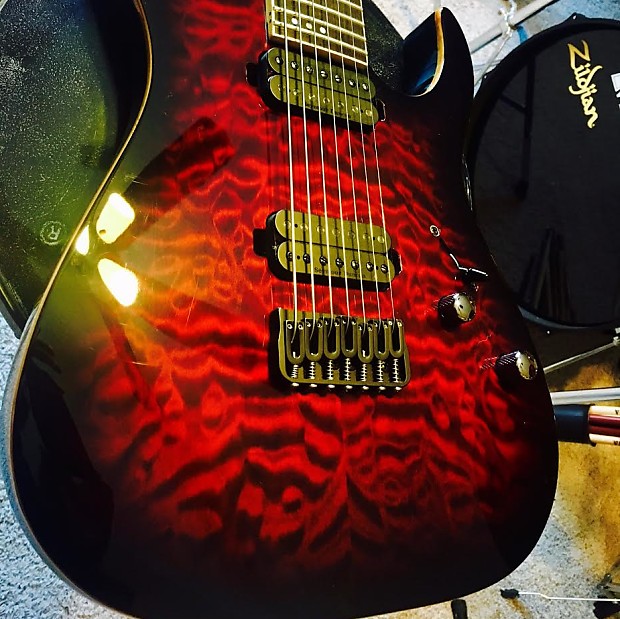 Schecter Banshee-7 Passive 2014 Crimson Red Burst | Reverb