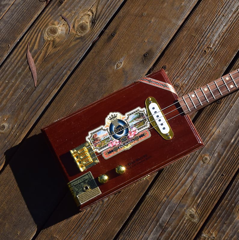 Cigar box guitar, 3-string electric guitar, handmade cbg | Reverb