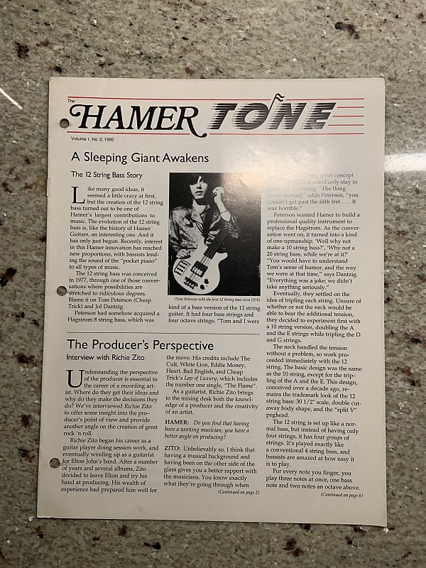 Vintage 1992 Hamer Tone Magazine! | Reverb