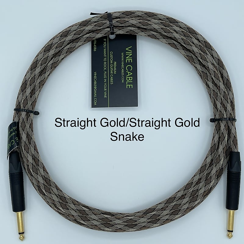 Vine Cable 12 Feet Straight Gold / Straight Gold - Snake | Reverb