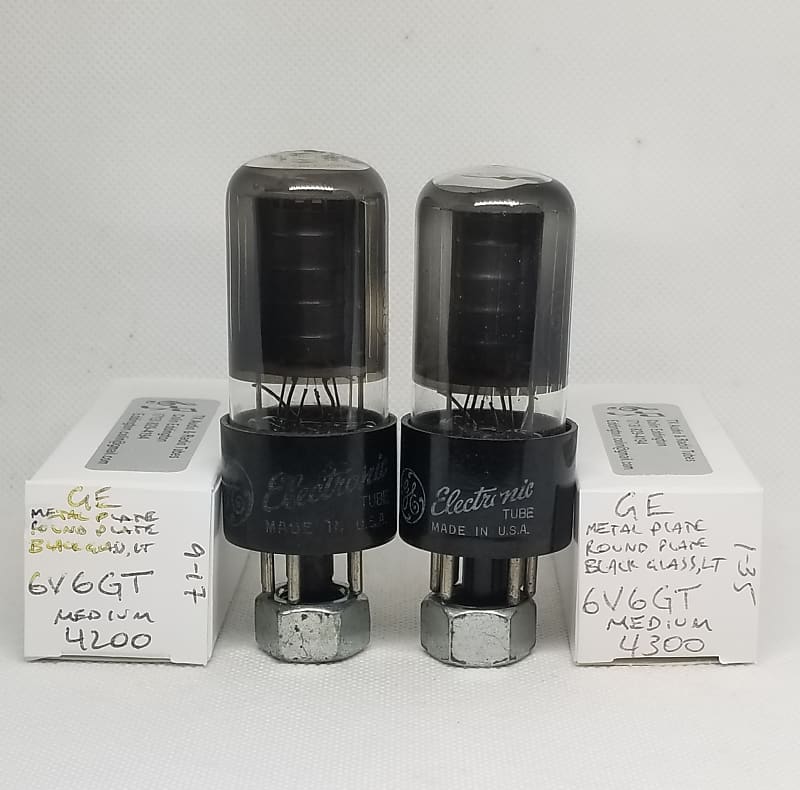 GE 6V6GT Black Glass Well Matched (2.3%) Pair NOS 6V6 | Reverb