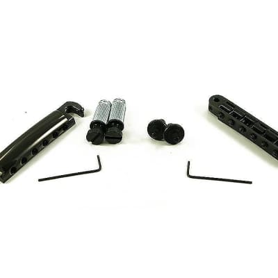 Tone Pros LPBS02/BLK TP6 T1ZS Bridge Tailpiece Set US 4mm | Reverb