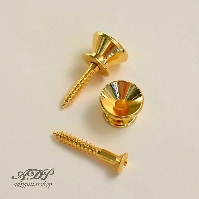 2 Gotho Stratocaster Style Gold Strap Buttons | Reverb UK