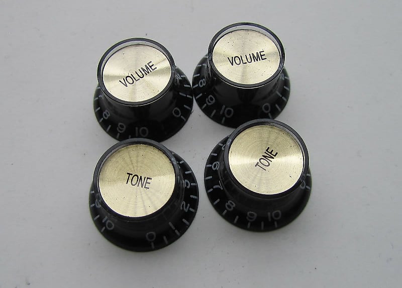 Black Gold Top Guitar Volume Tone Control Knobs Set | Reverb Australia