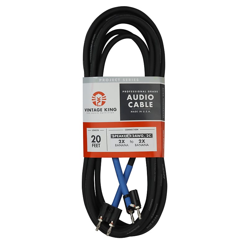 Vintage King Project 12ga-2c Dual Banana to Dual Banana | Reverb