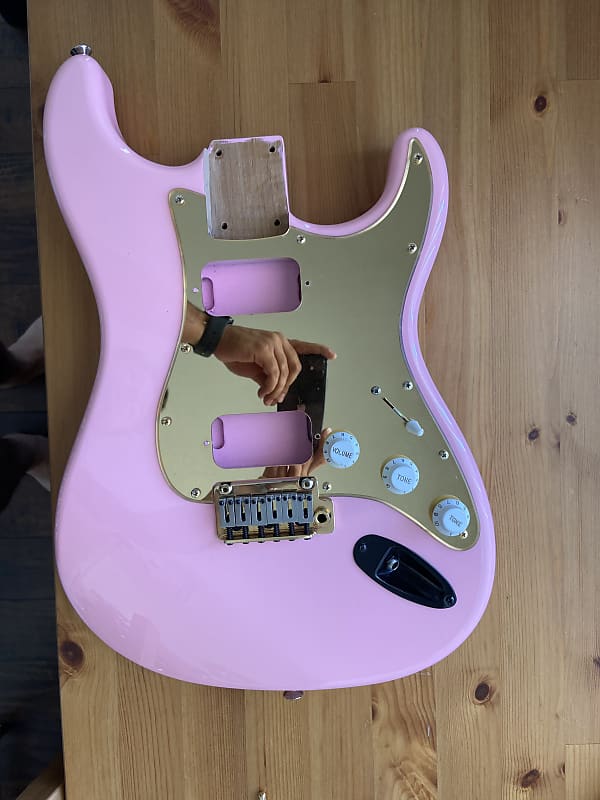 Import Pink Strat Body - Pink | Reverb