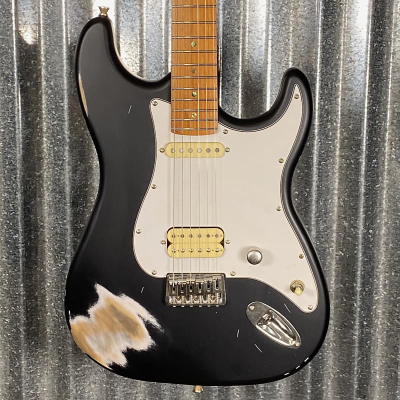 Jet JS800 Relic BK Strat Style Hard Tail Guitar Black | Reverb