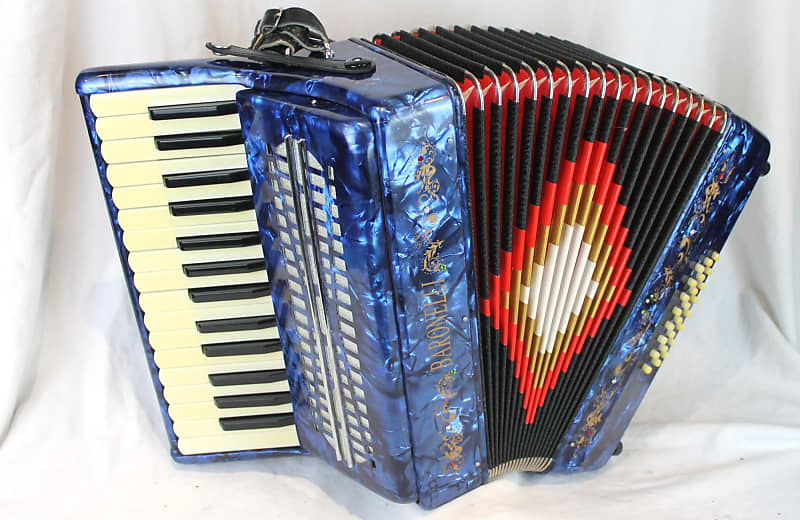 6806 - Blue Pearl Decorated Baronelli Piano Accordion MM | Reverb UK