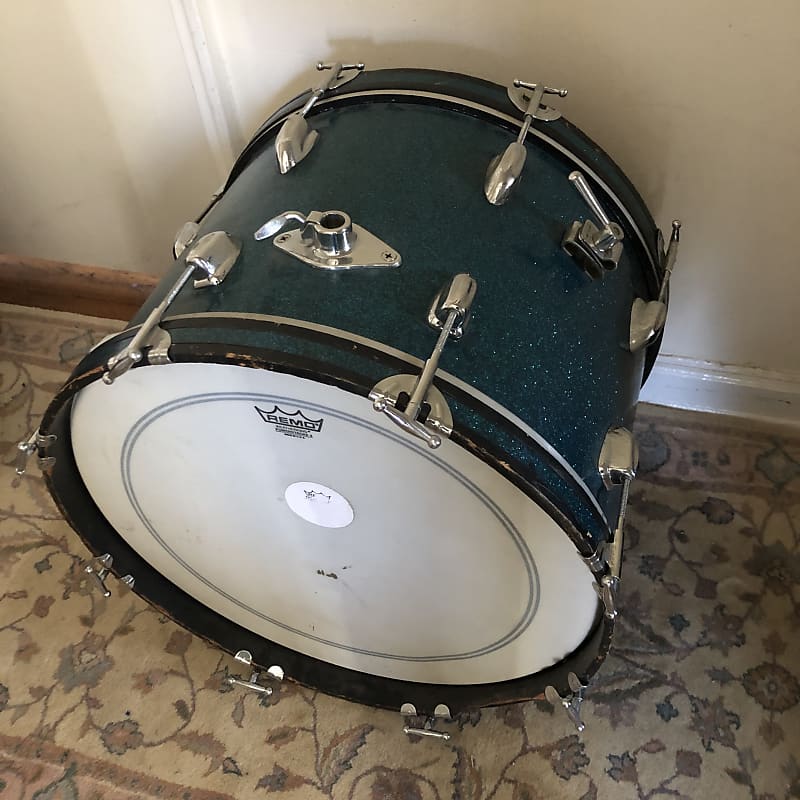 Vintage 60s Bass Kick Drum Blue Sparkle Rogers/Ludwig-style | Reverb