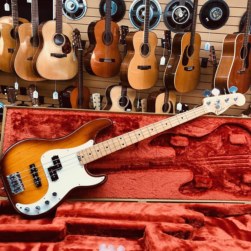 Fender American Elite Precision Bass Guitar w/Tweed Case | Reverb